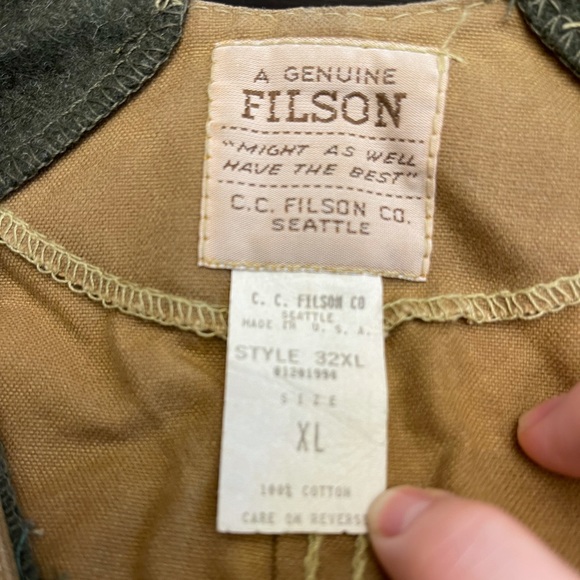 Filson | Jackets & Coats | Vintage Filson Style 32 Waxed Tin Cloth Vest ...